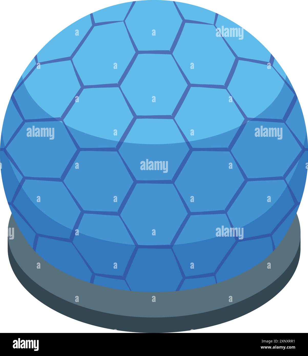 Futuristic geodesic dome with a blue honeycomb pattern is representing ...