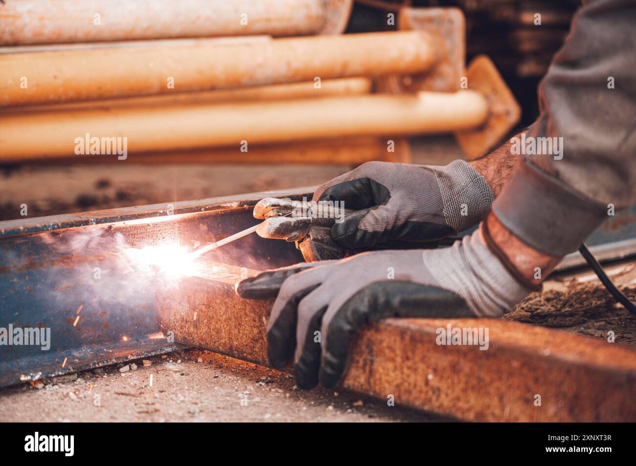 Welding process close up view hi-res stock photography and images - Alamy