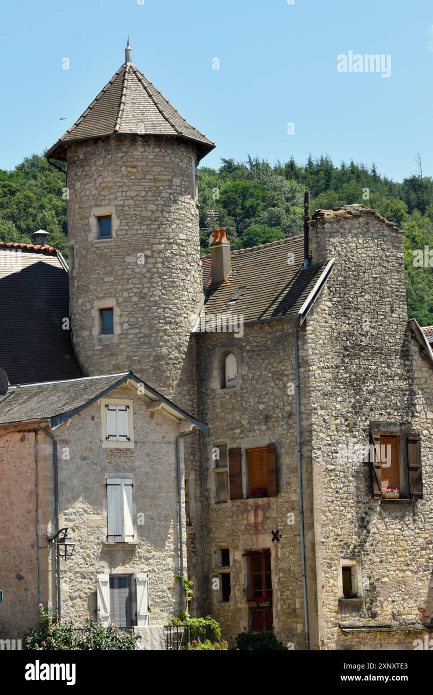 Medieval house with turret on Place Bernard Lhez in Villefranche-de ...