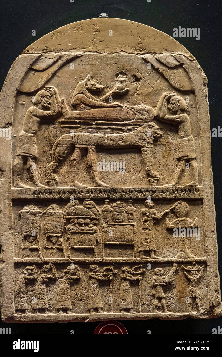 Funerary stela of Ankh-Hapy, aramaic inscription, Limestone, Memphis ...