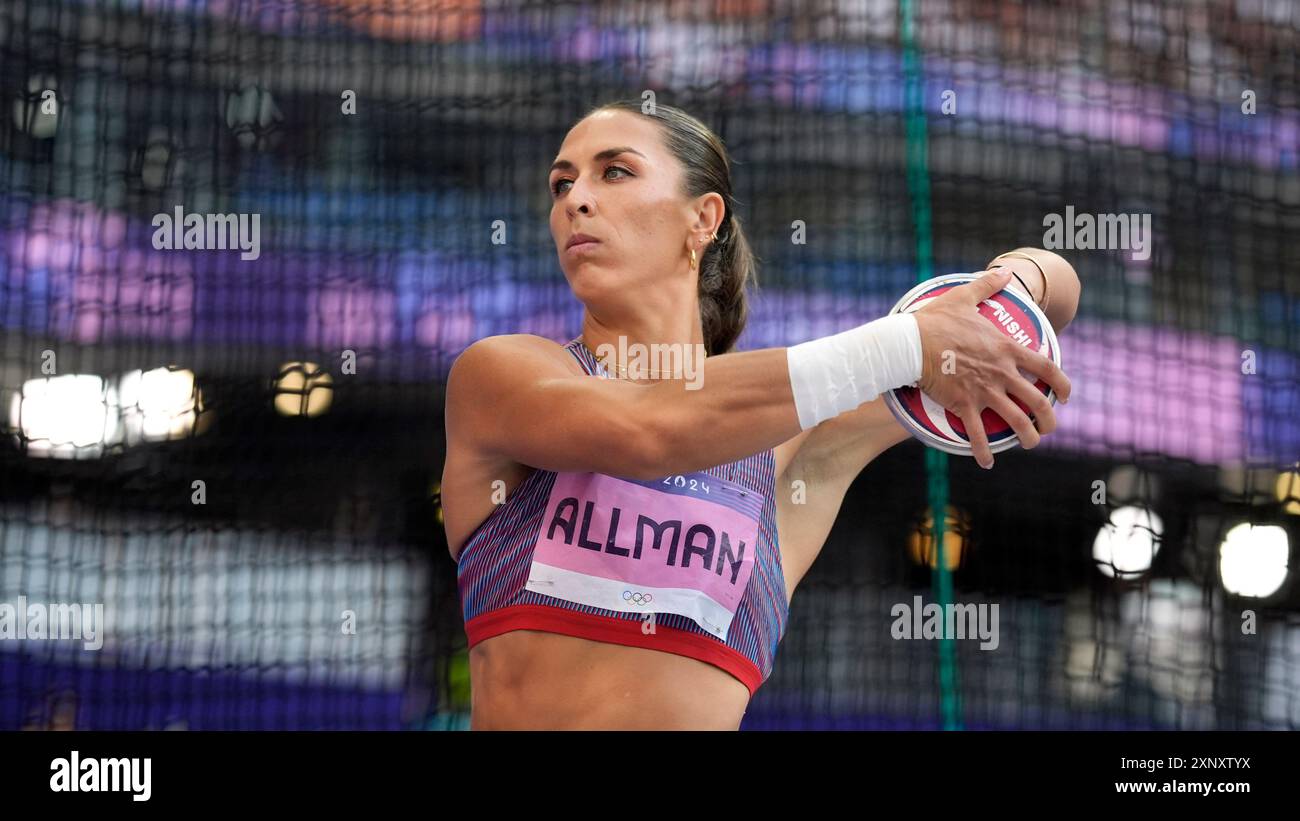 Valarie Allman, of the United States, makes an attempt in the women's ...