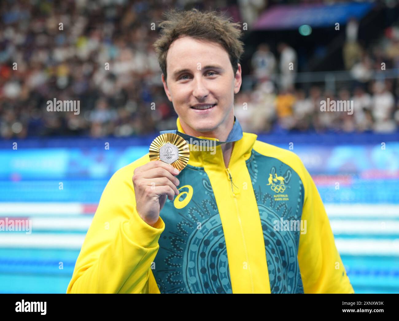 Paris, France. 02nd Aug, 2024. Men's 50m Freestyle Final gold medalist ...