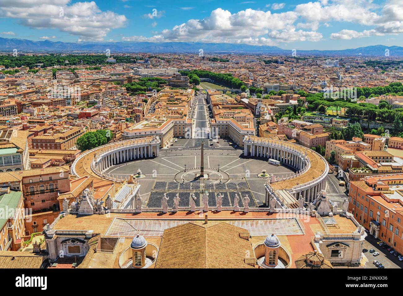 Rome Vatican Italy, high angle view city skyline at St. Peter's Square ...