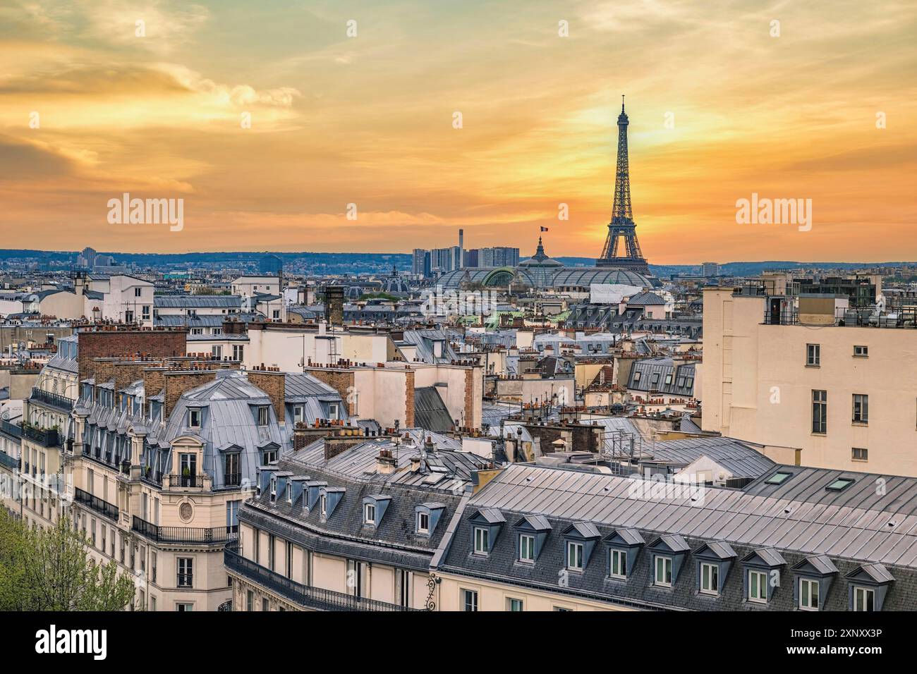 Aerial view eiffel tower city hi-res stock photography and images - Alamy