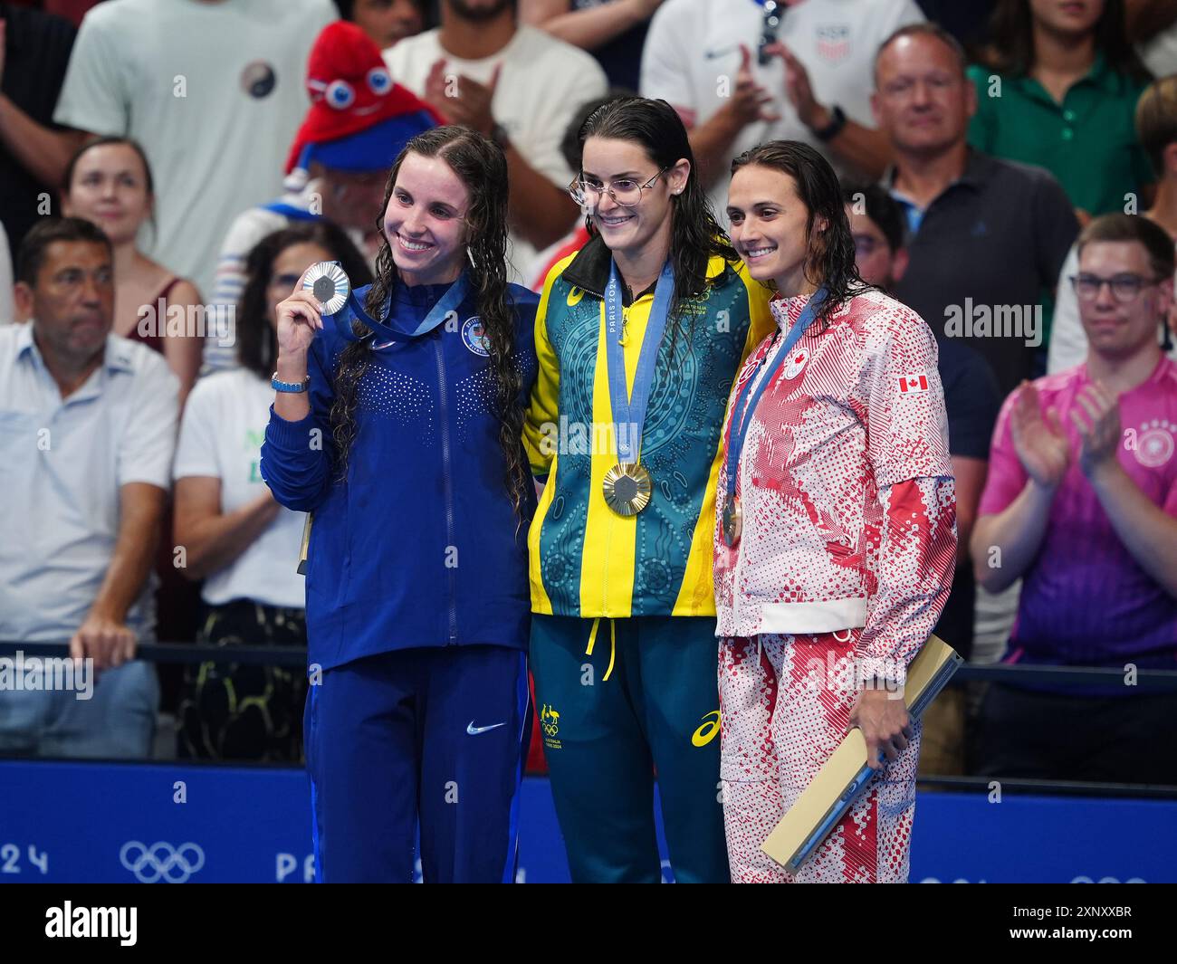 Australia’s Kaylee McKeown, (centre) USA’s Regan Smith (left) and ...