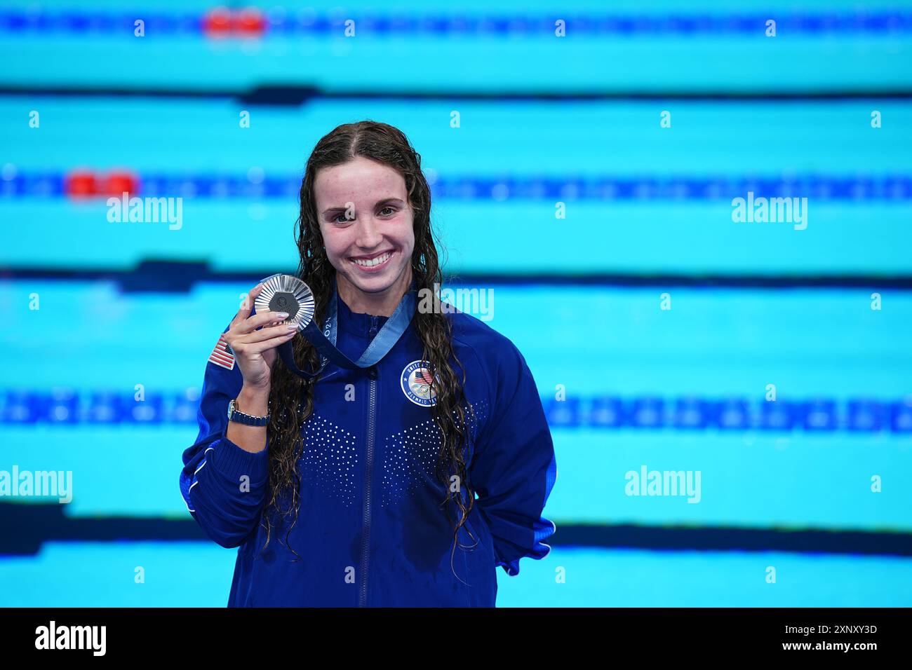 USA’s Regan Smith with her sliver medal after the Women’s 200m ...