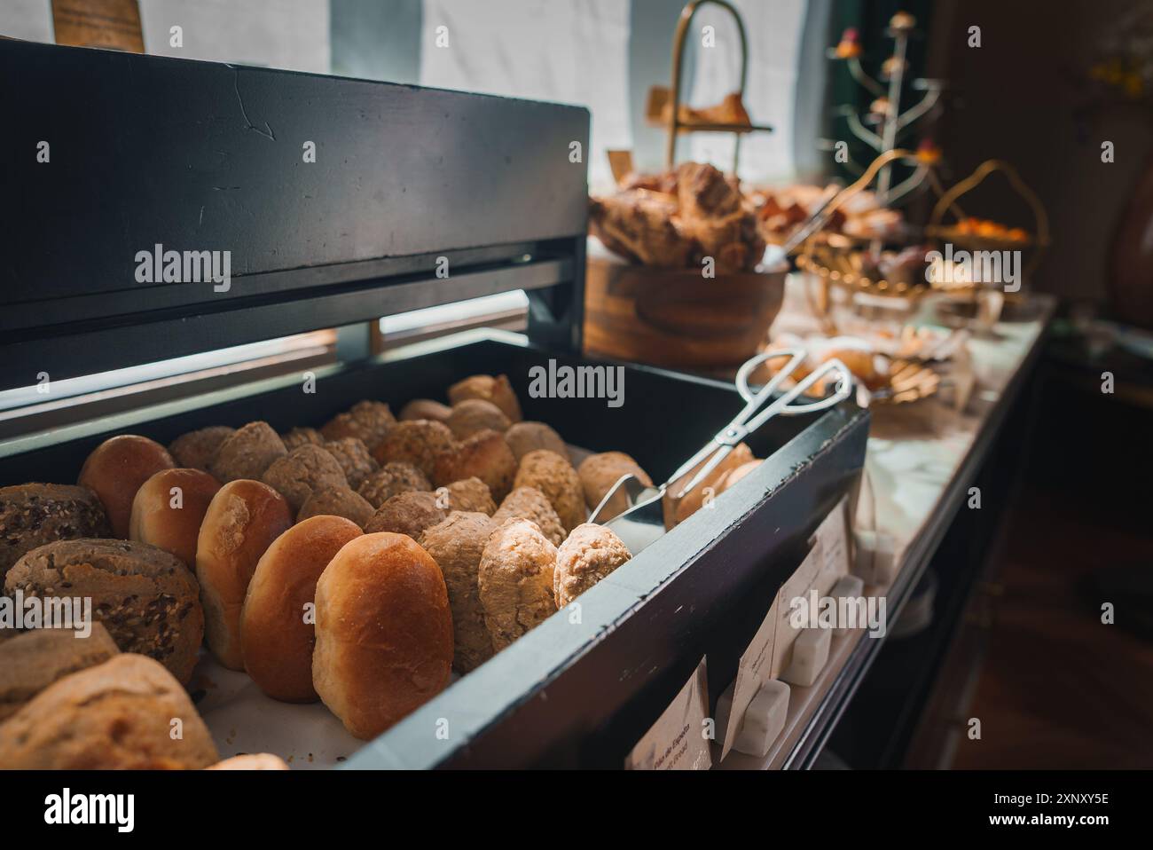 Luxurious Breakfast Buffet with Freshly Baked Bread Rolls in High-End ...