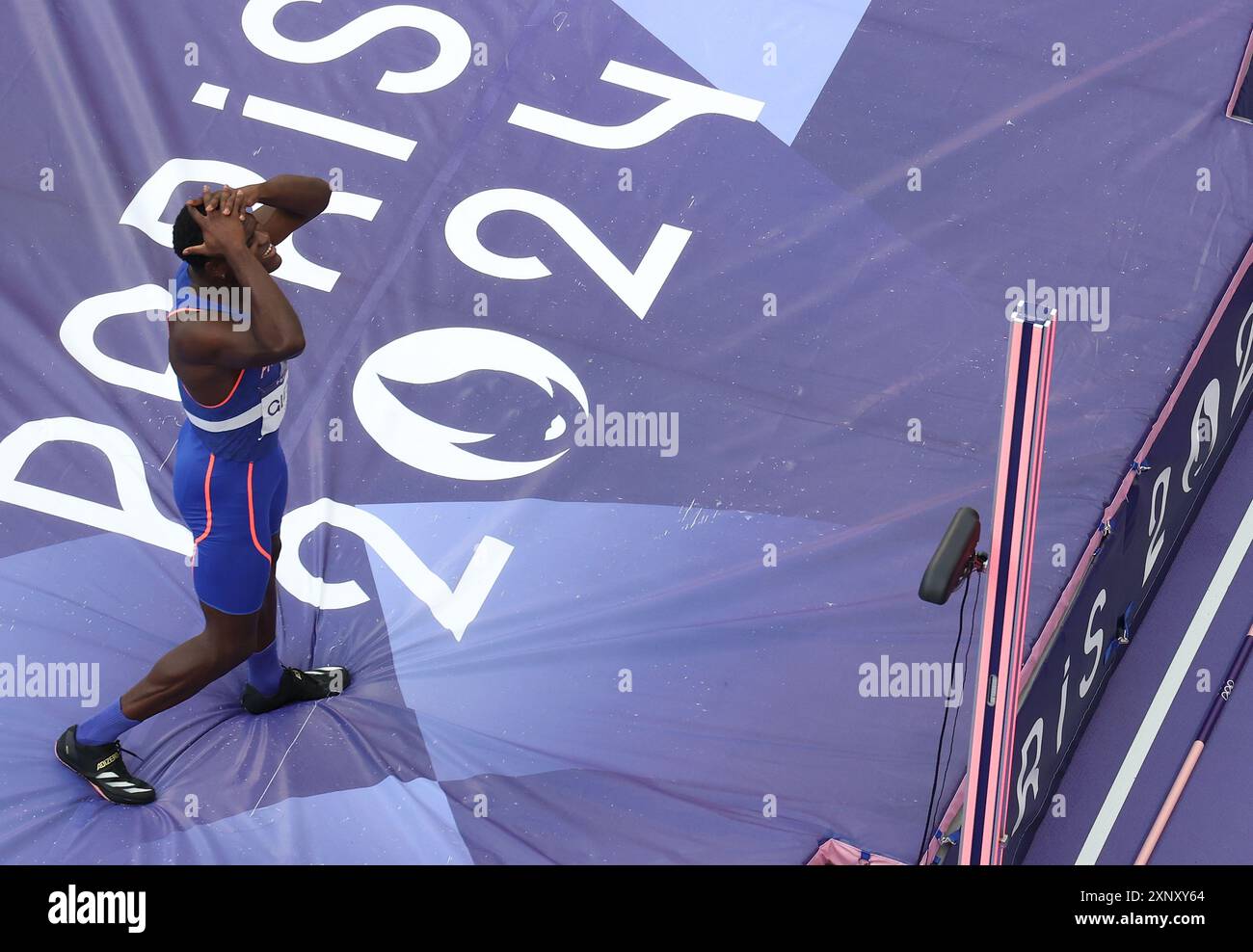 Paris, France. 2nd Aug, 2024. Makenson Gletty of France reacts after ...