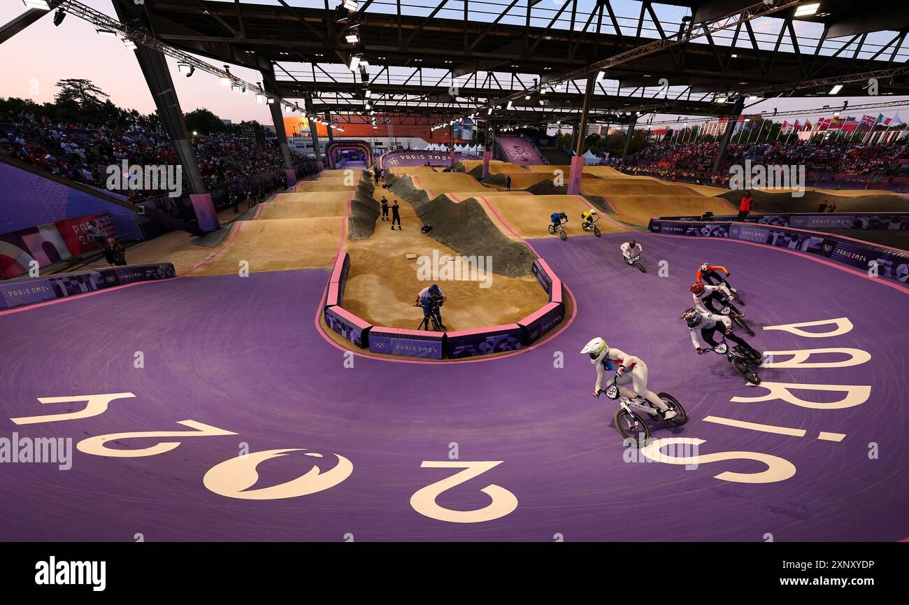 Action from BMX racing at the Saint-Quentin-en-Yvelines BMX Stadium on ...