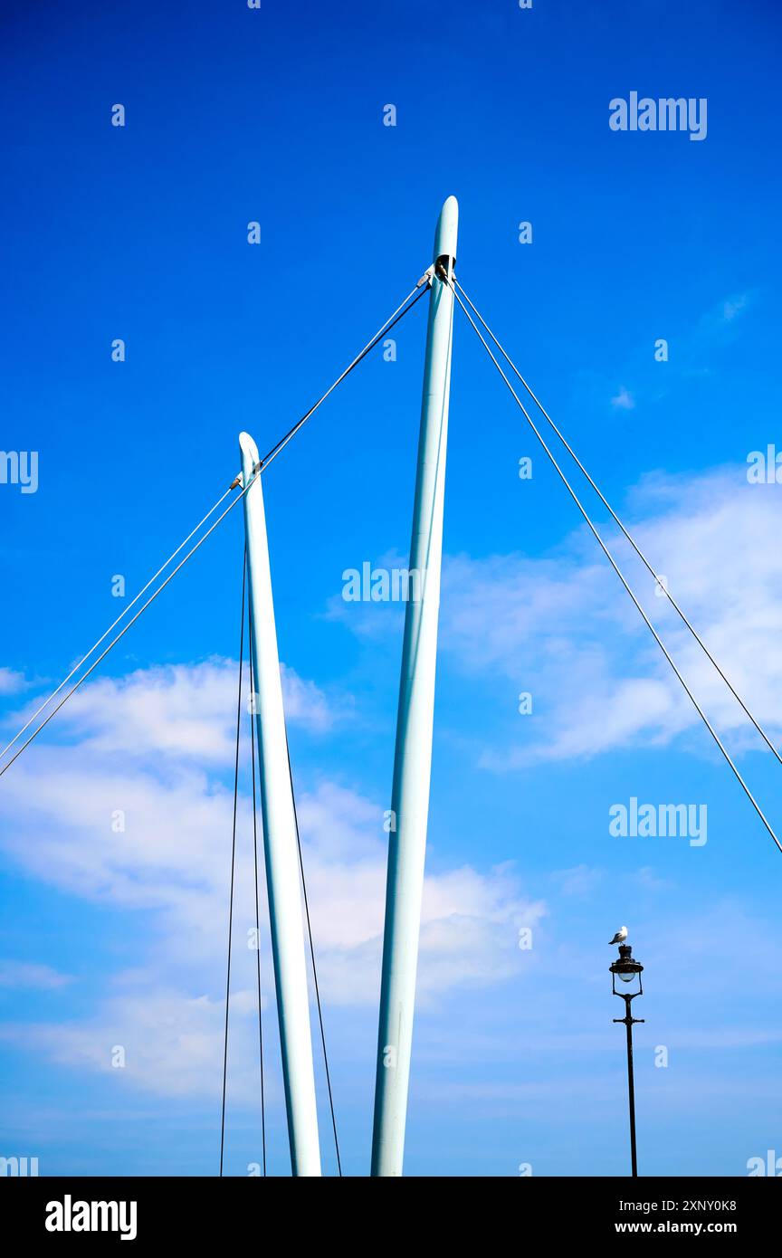 Lancaster's Millennium Bridge and lamp post Stock Photo - Alamy