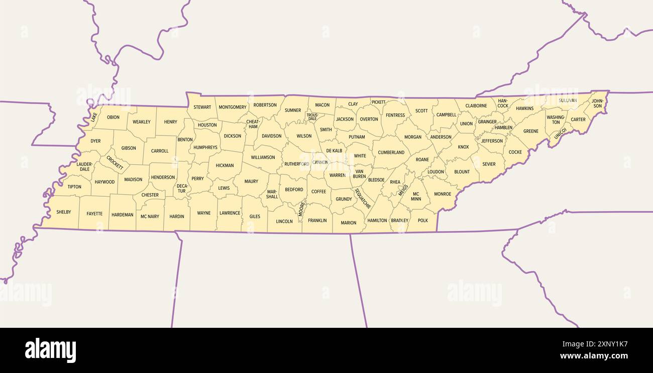 Political Map Of Tennessee Counties Counties In Tennessee