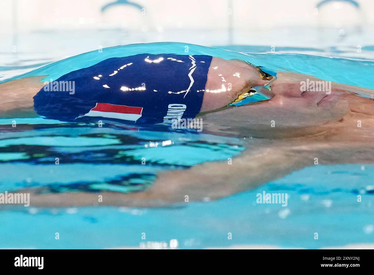 Leon Marchand of France, competes in the men's 200-meter individual ...