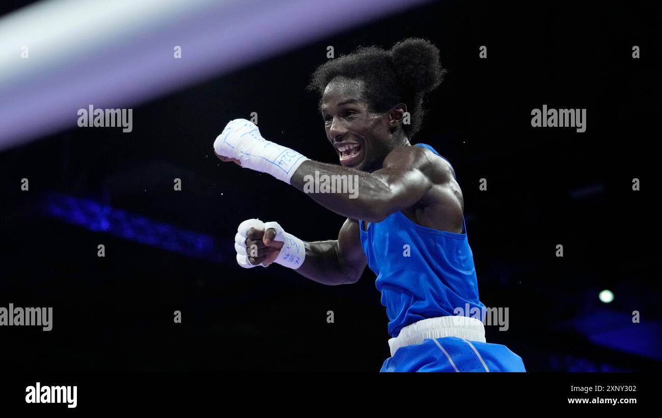 Cabo Verde's David De Pina celebrates after defeating Zambia's Patrick ...