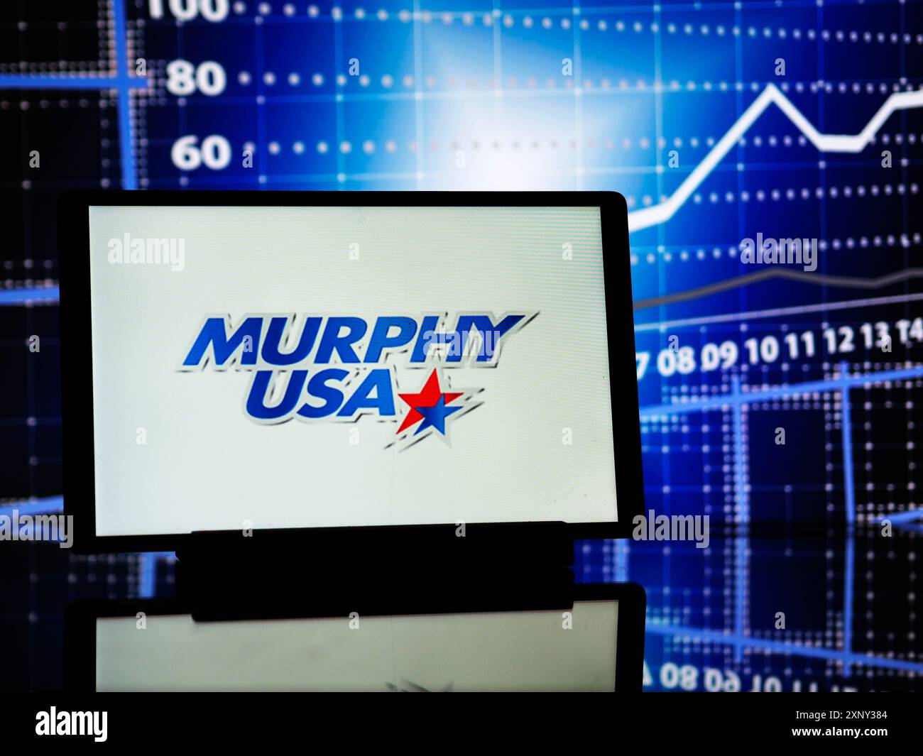 In this photo illustration, a Murphy USA logo seen displayed on a tablet Stock Photo - Alamy
