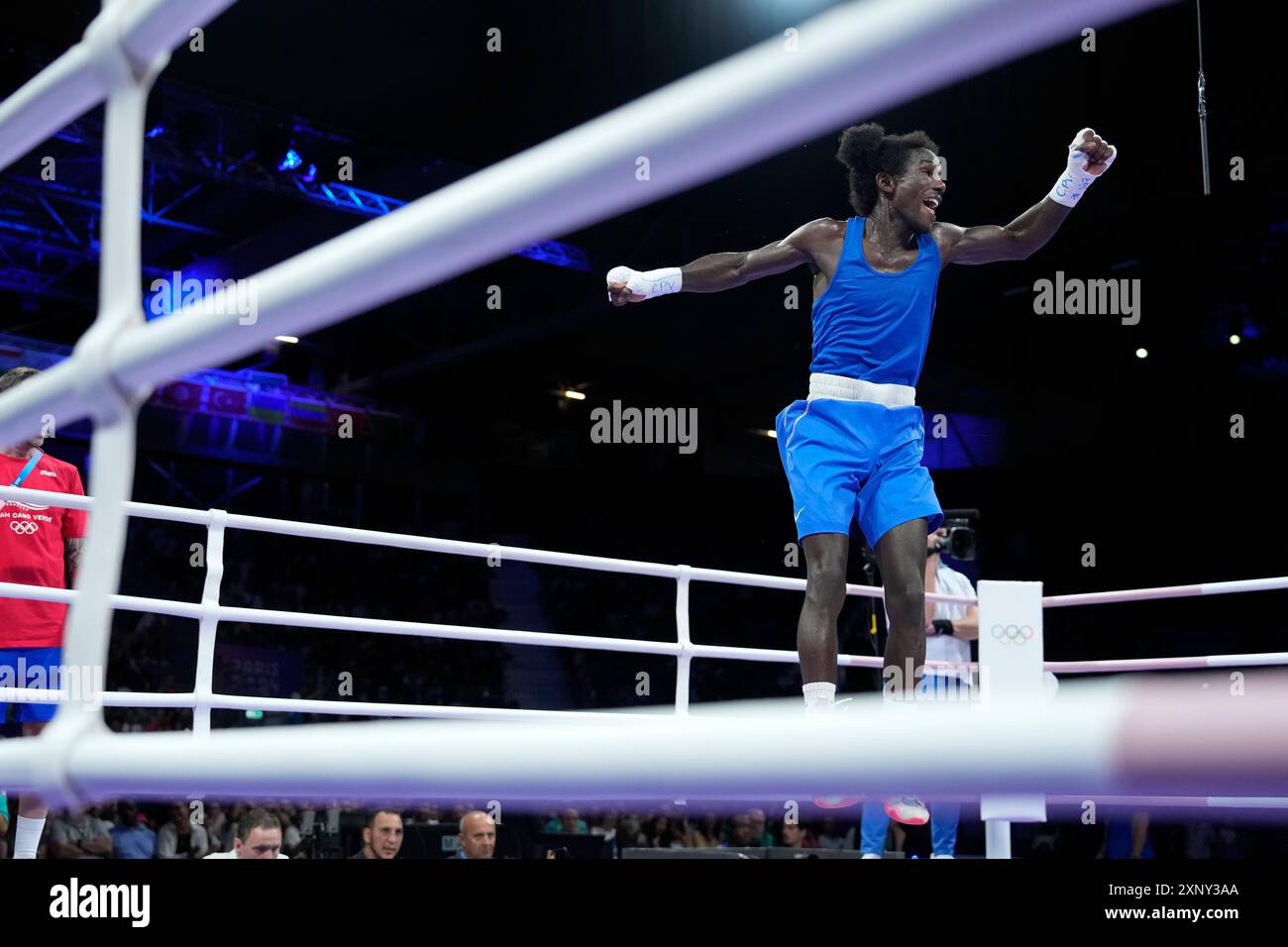 Cabo Verde's David De Pina celebrates after defeating Zambia's Patrick ...