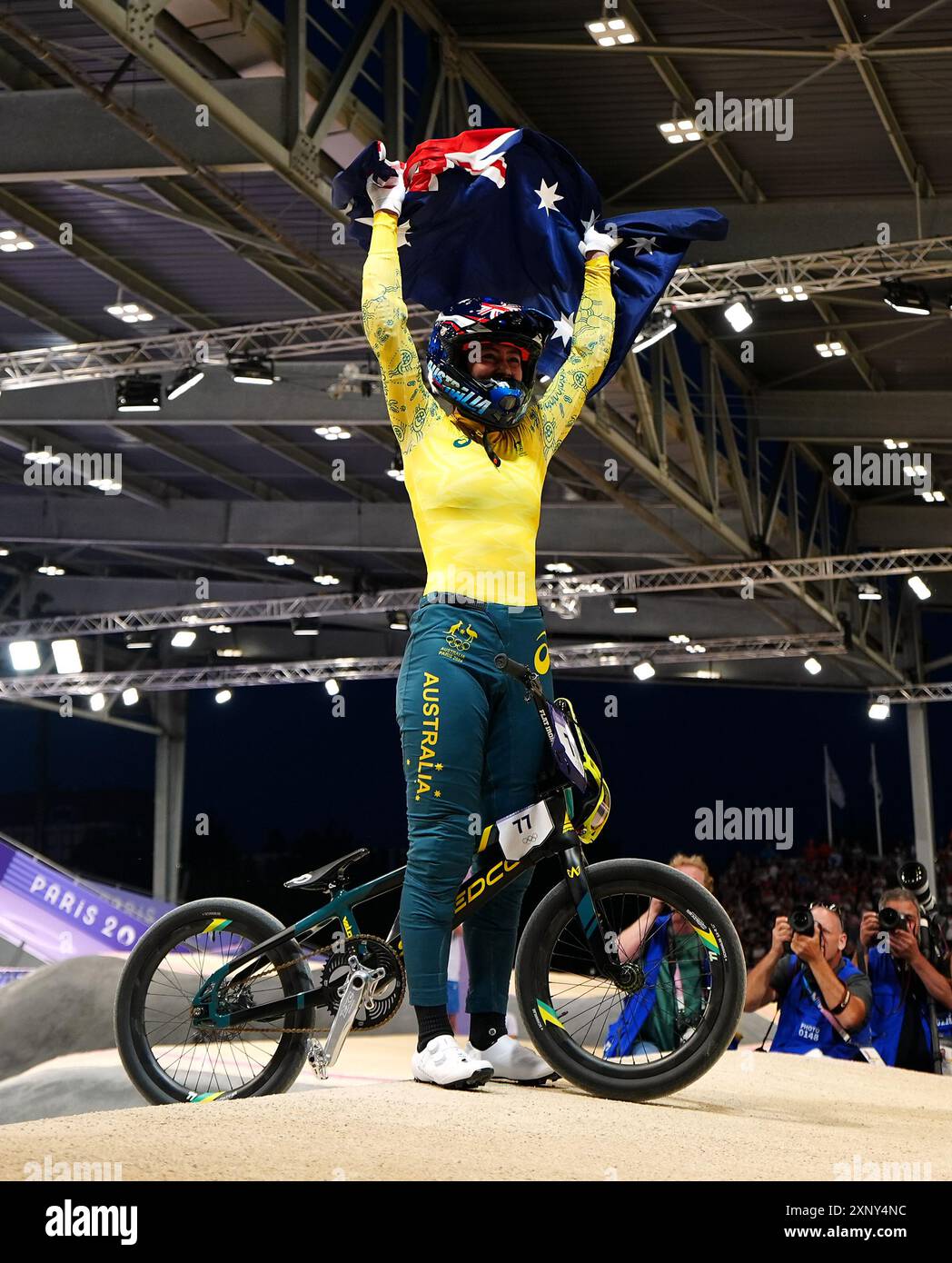 Australia's Saya Sakakibara celebrates winning gold in the Women's BMX ...
