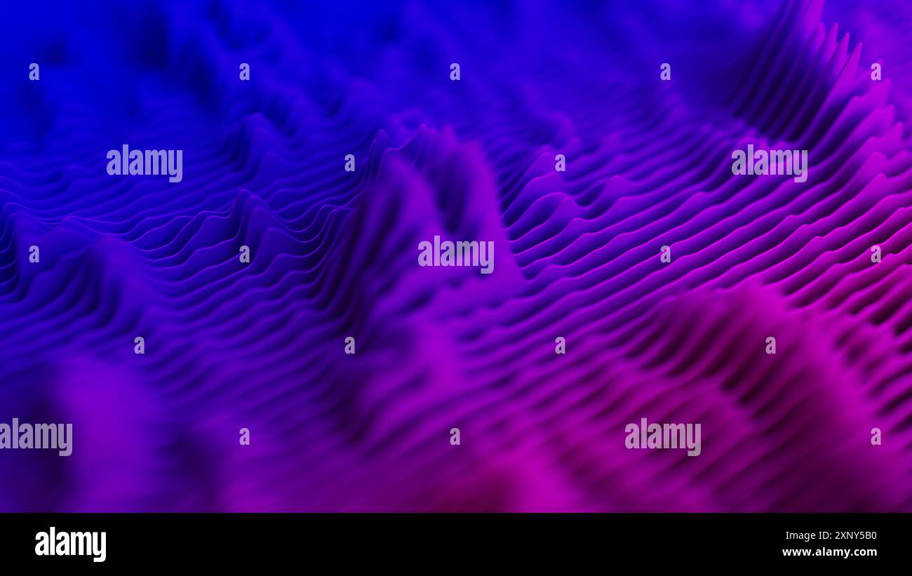 Abstract landscape with wavy slices. Audio paper cut equalizer. Layered ...