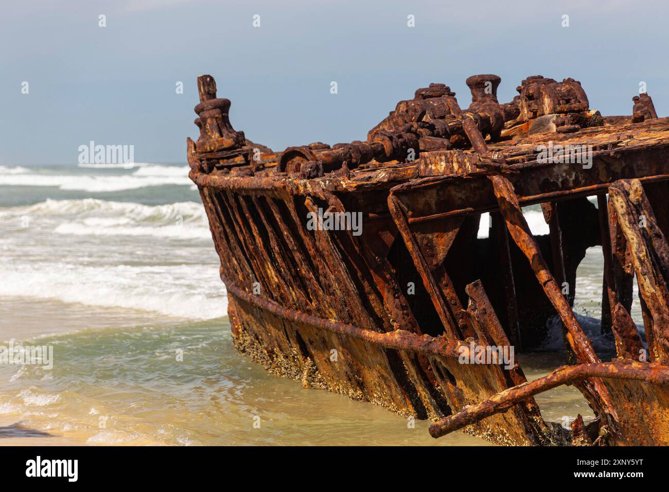 The shipwreck S.S. Maheno on Fraser Island in Queensland, Australia ...