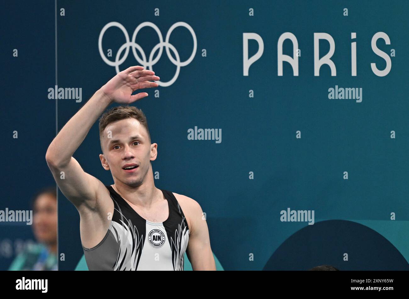 LITVINOVICH Ivan of Individual Neutral Athletes reacts after performing ...