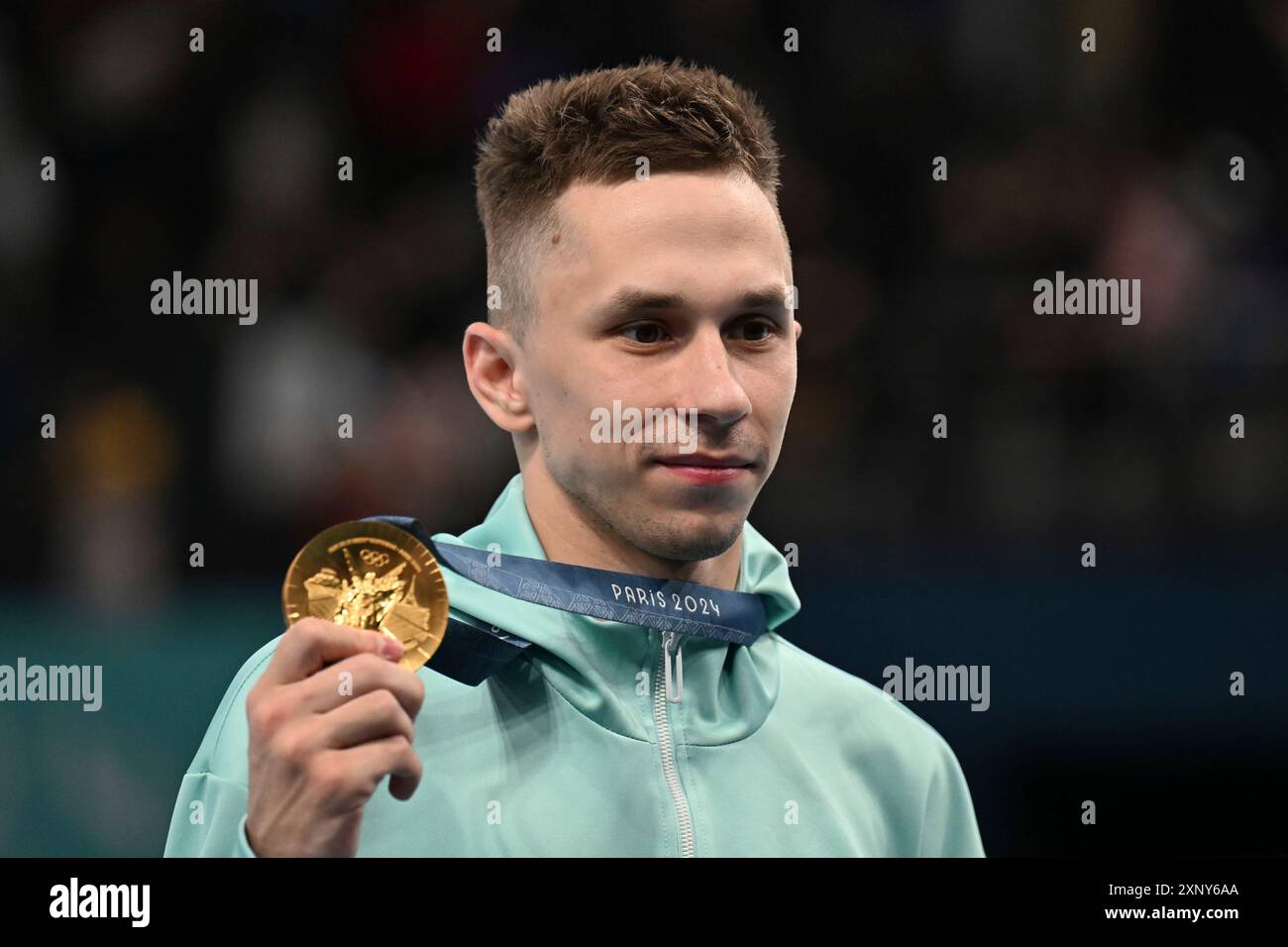 LITVINOVICH Ivan of Individual Neutral Athletes attends a victory ...