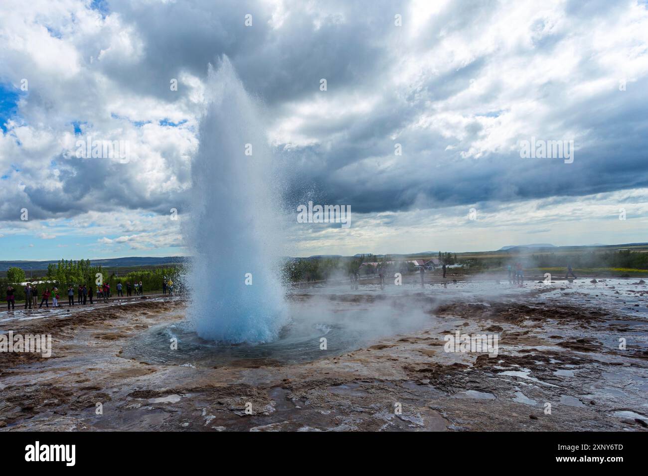 The geyser Strokkur in the Golden Circle in the south of Iceland Stock ...
