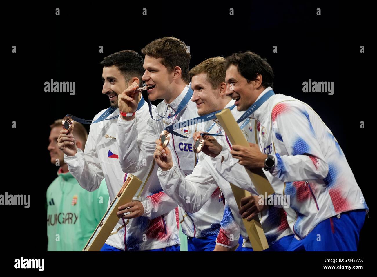 Czech Republic's fencers Jiri Beran, Jakub Jurka, Martin Rubes and ...