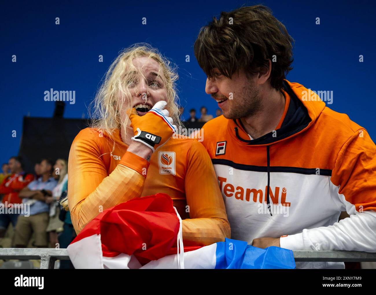 PARIS - Manon Veenstra wins a silver medal during the BMX final at the ...