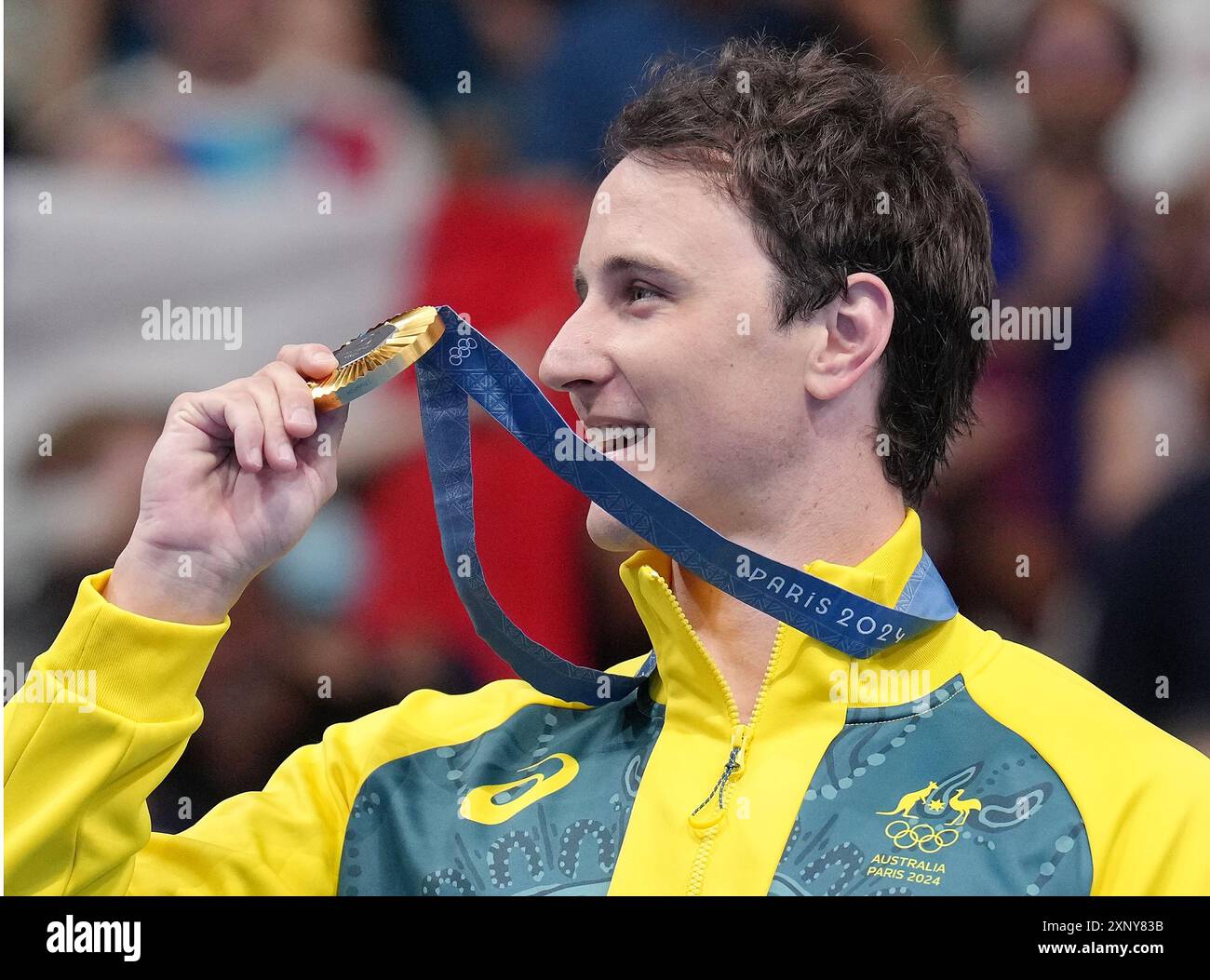 Paris, France. 2nd Aug, 2024. Gold medalist Cameron McEvoy of Australia ...