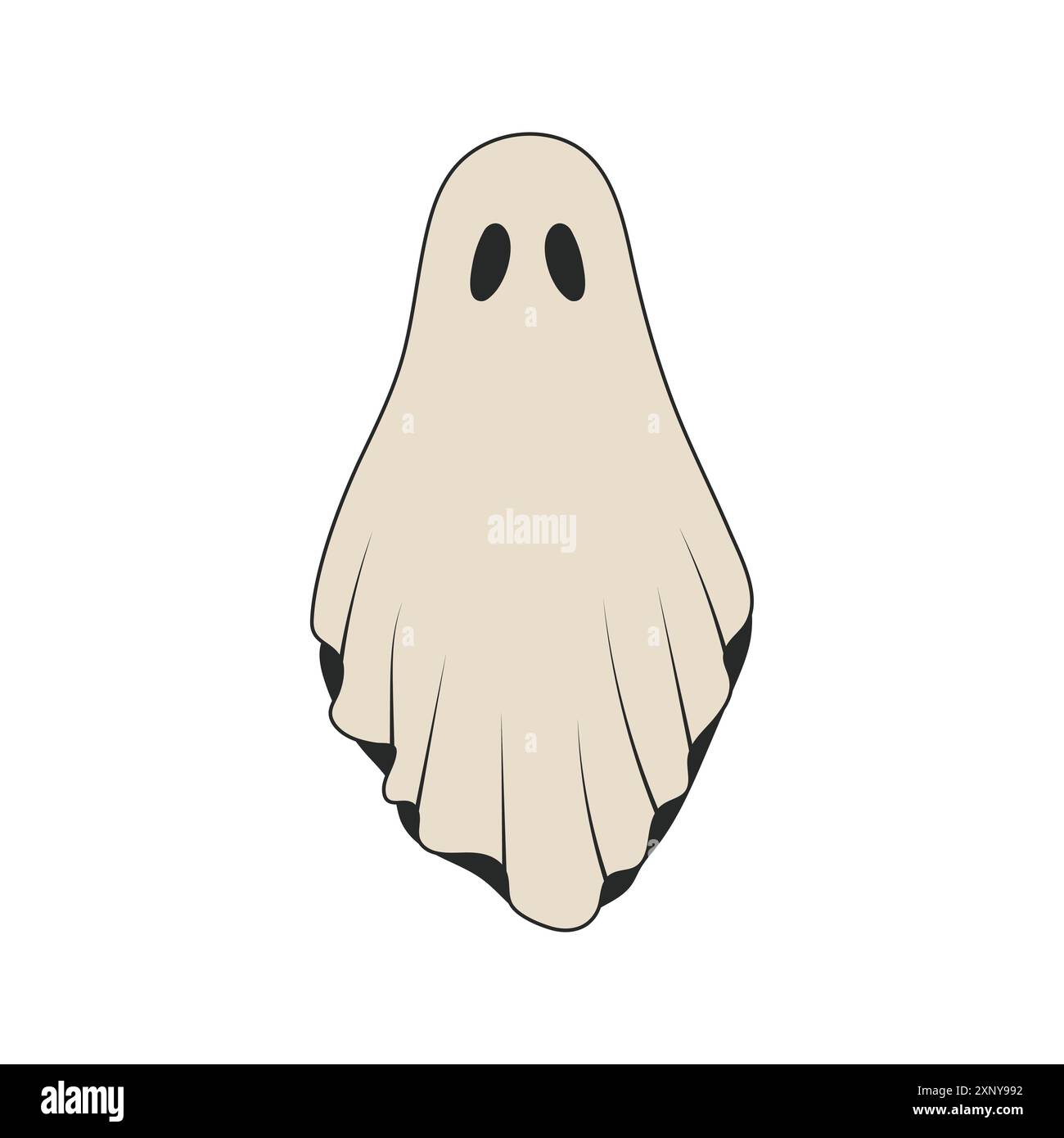 Retro groovy ghost. Isolated on white background vector illustration ...