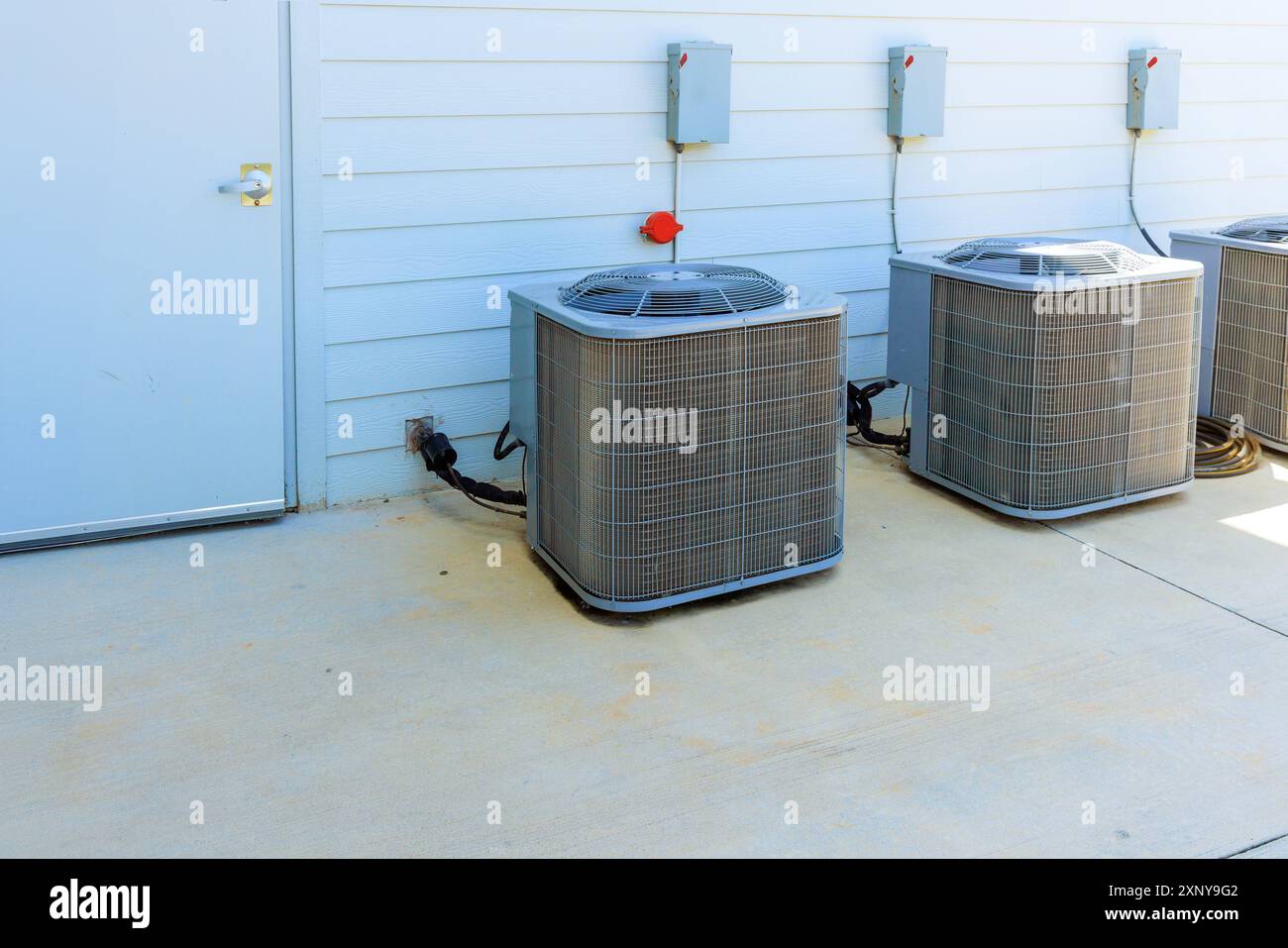 Unit compressors of external cooling systems are installed in ...