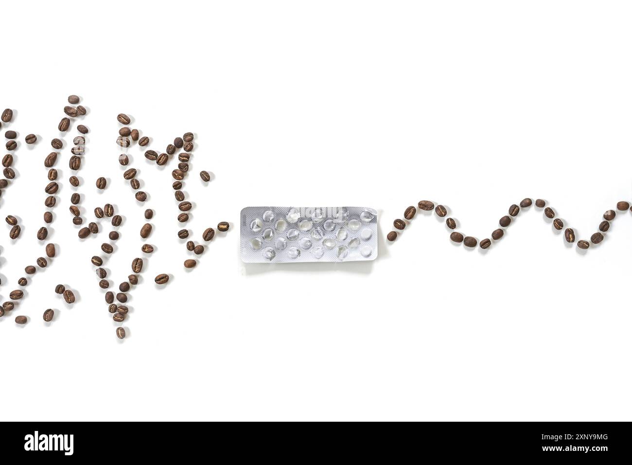 Chaotic curve of coffee beans changes to a gentle wave after passing a ...