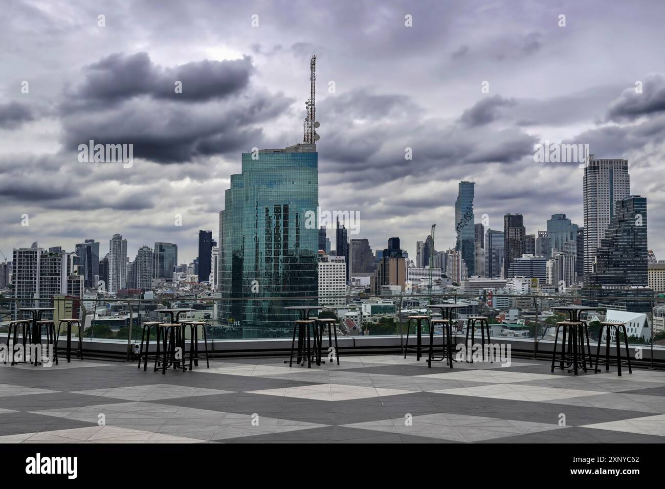 Skyline NT Building Mobile phone antenna CAT Telecom, Bangkok, Thailand ...