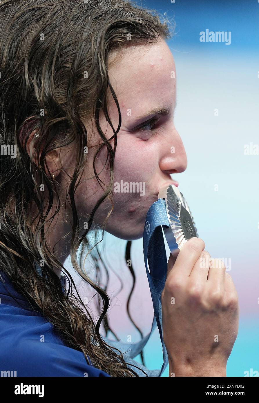Paris, France. 2nd Aug, 2024. Silver medalist Regan Smith of the United ...