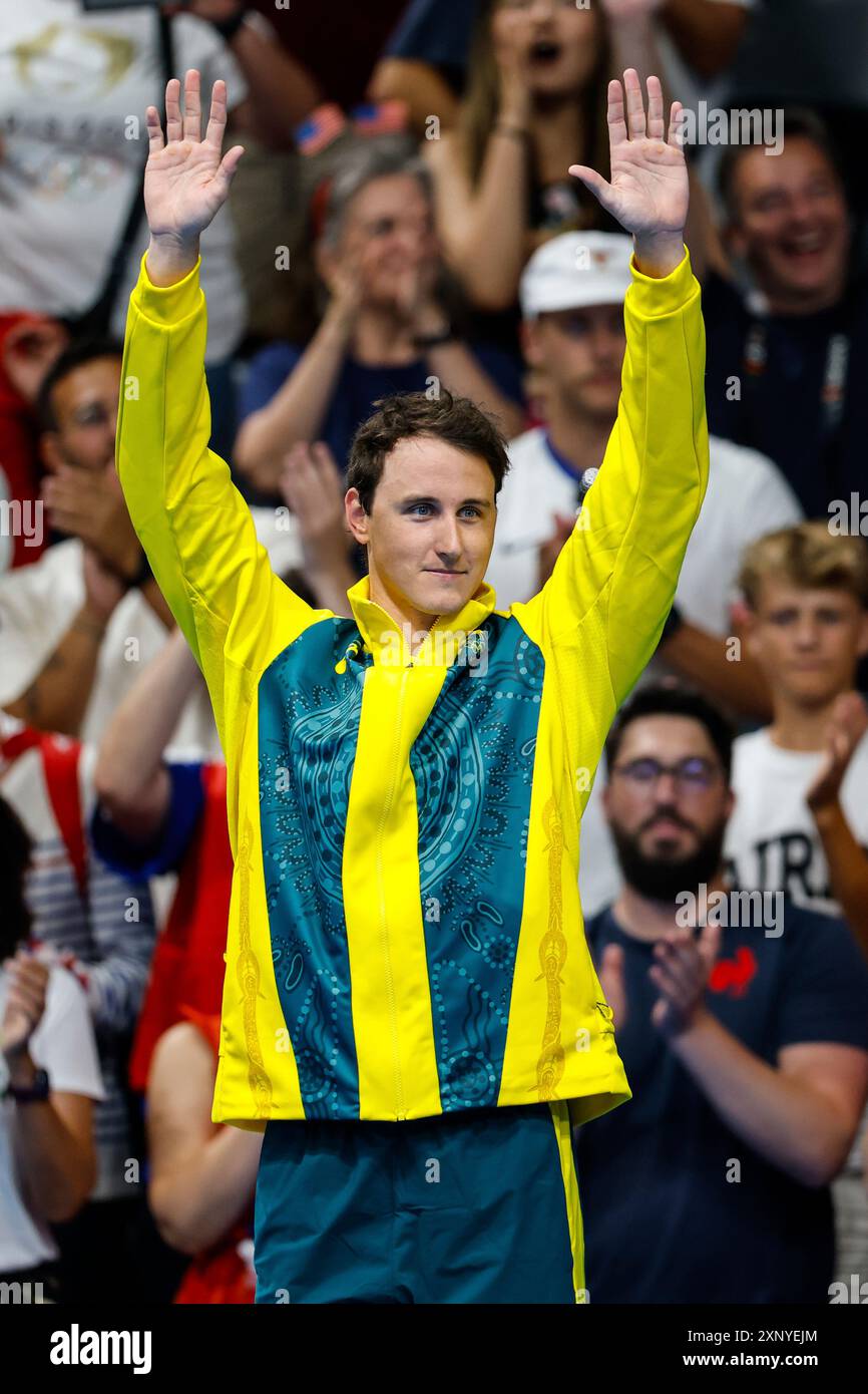 Gold medalist Cameron McEvoy of Australia celebrates on podium after ...