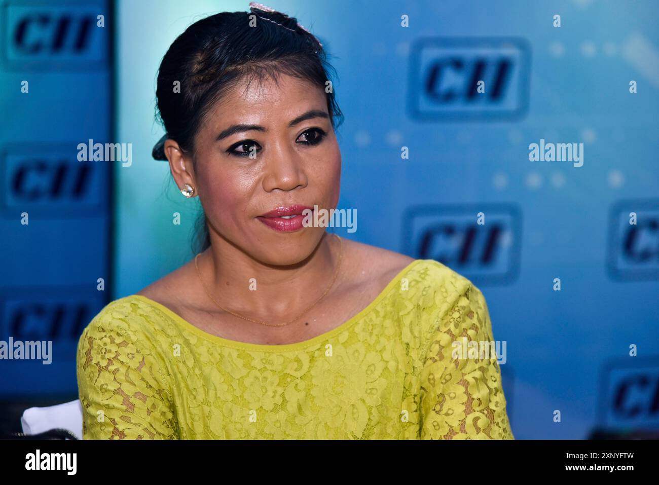 Indian Olympic boxer Mary Kom during the Confederation of Indian ...