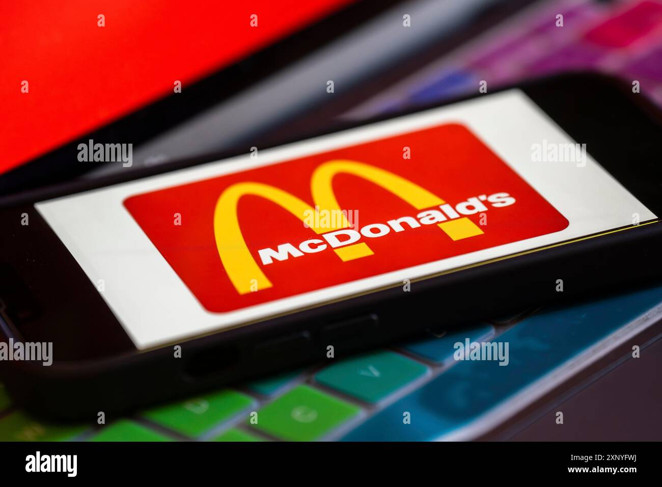 In this photo illustration, McDonald's logo is displayed on a ...