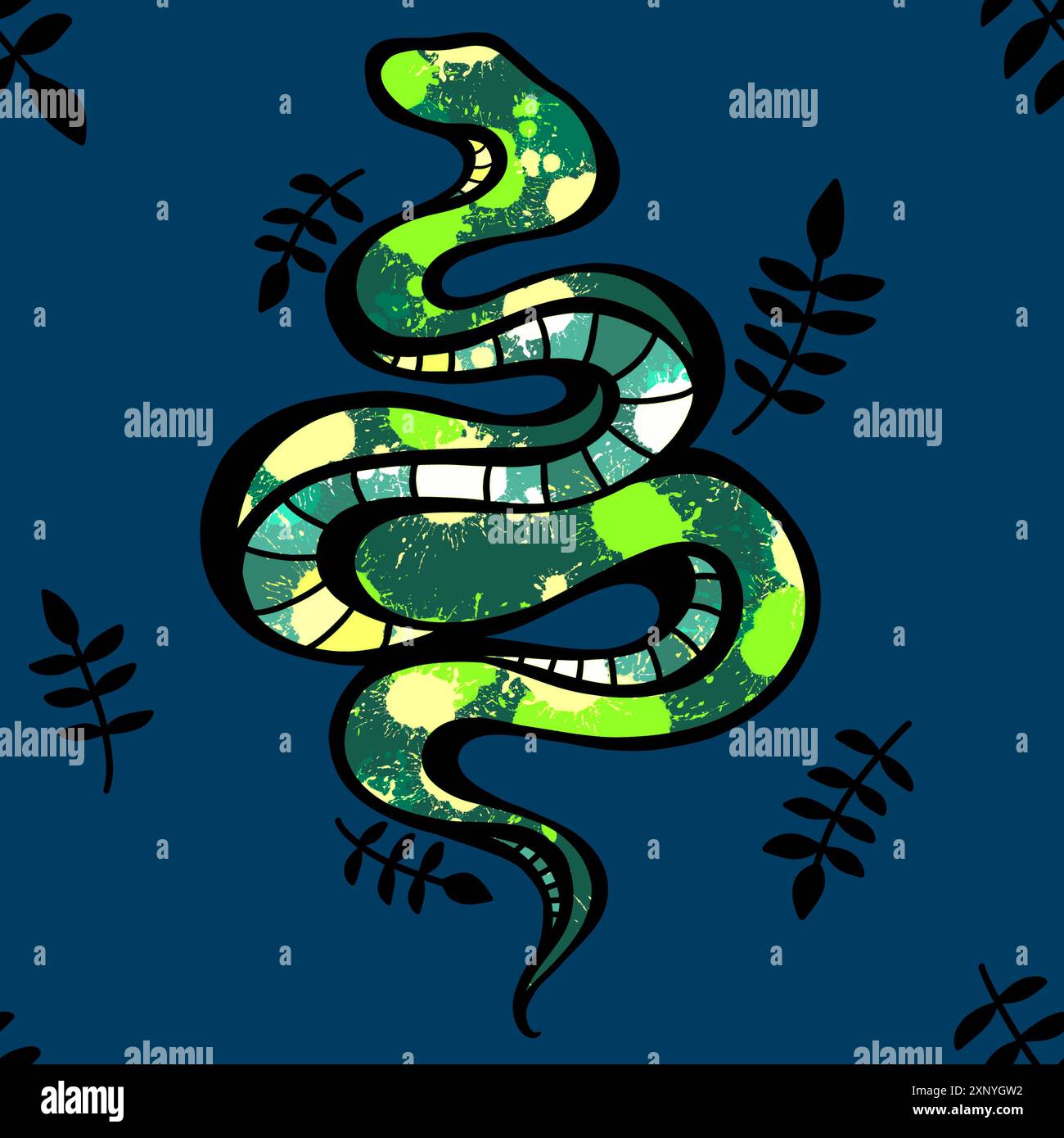 Summer cartoon animals seamless snake pattern for wrapping paper and ...