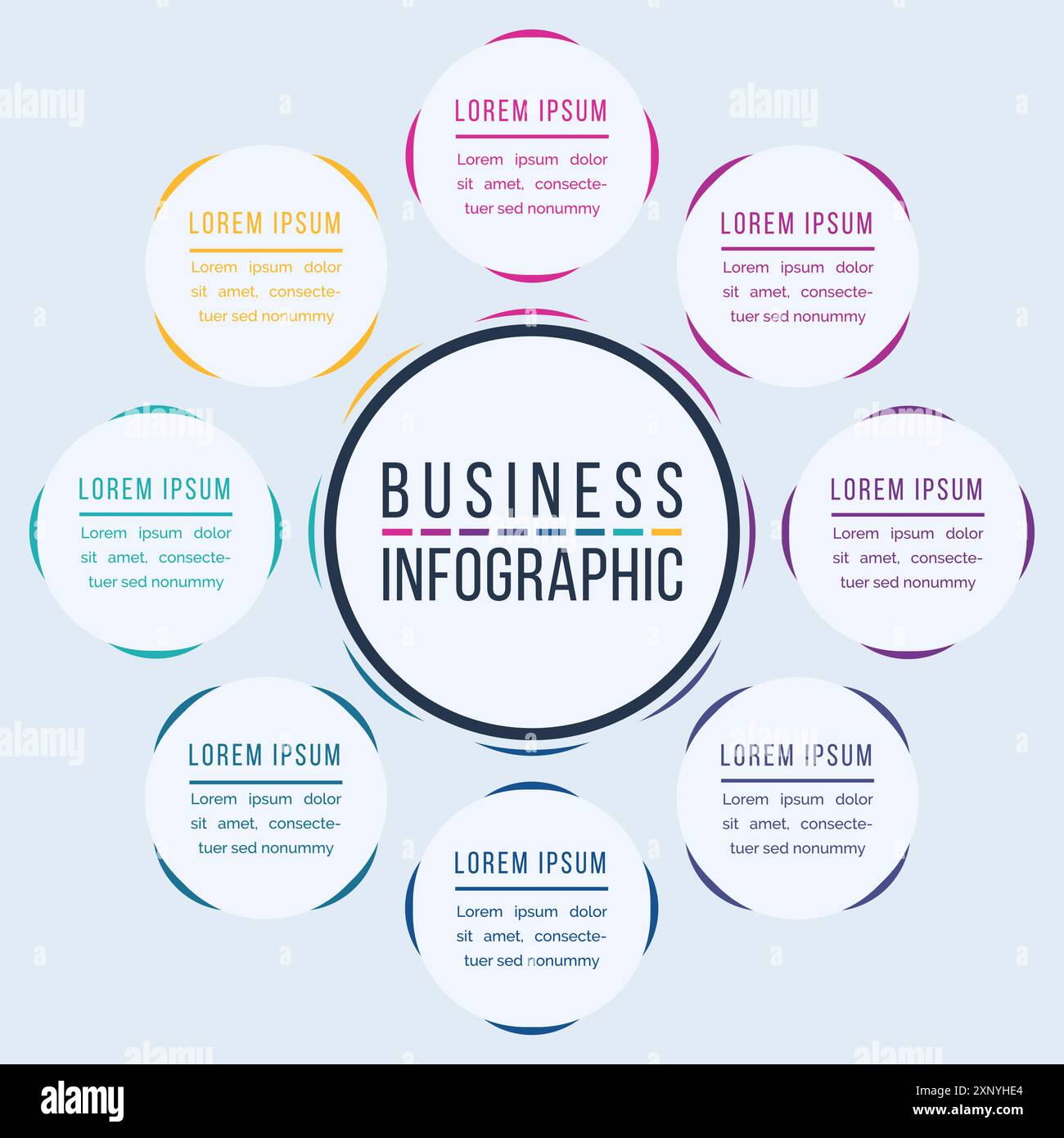 Circle Infographic design 8 Steps, objects, elements or options ...
