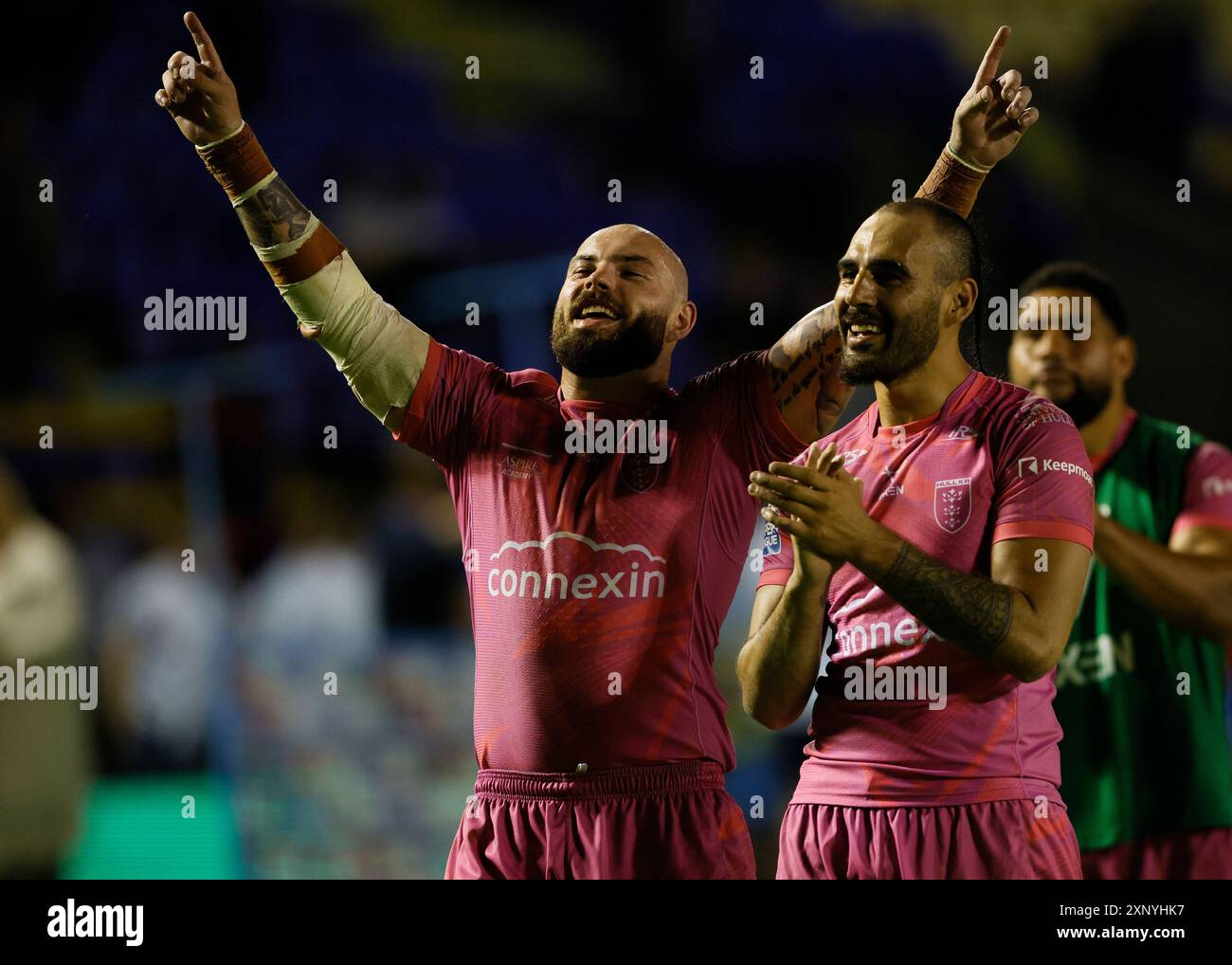 Hull Kr's Sam Luckley (left) and Hull Kr's Tyrone May celebrate their ...