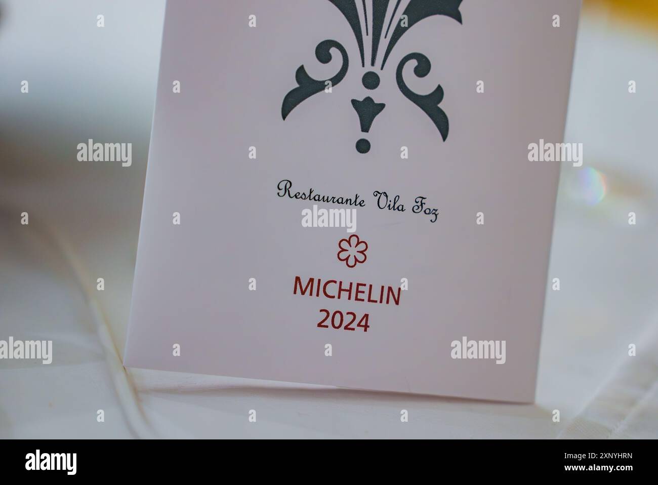 Close-Up of Michelin Star Menu Card from Restaurante Vila Foz 2024 ...
