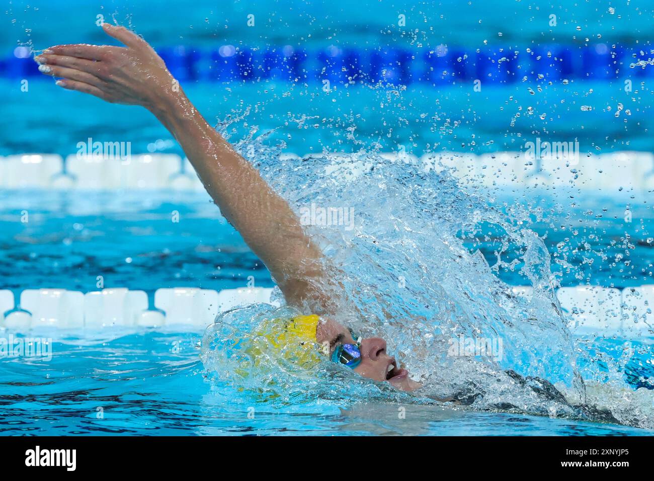 Paris, Ile de France, France. 2nd Aug, 2024. Kaylee McKeown (Australia) sets an olympic record ...