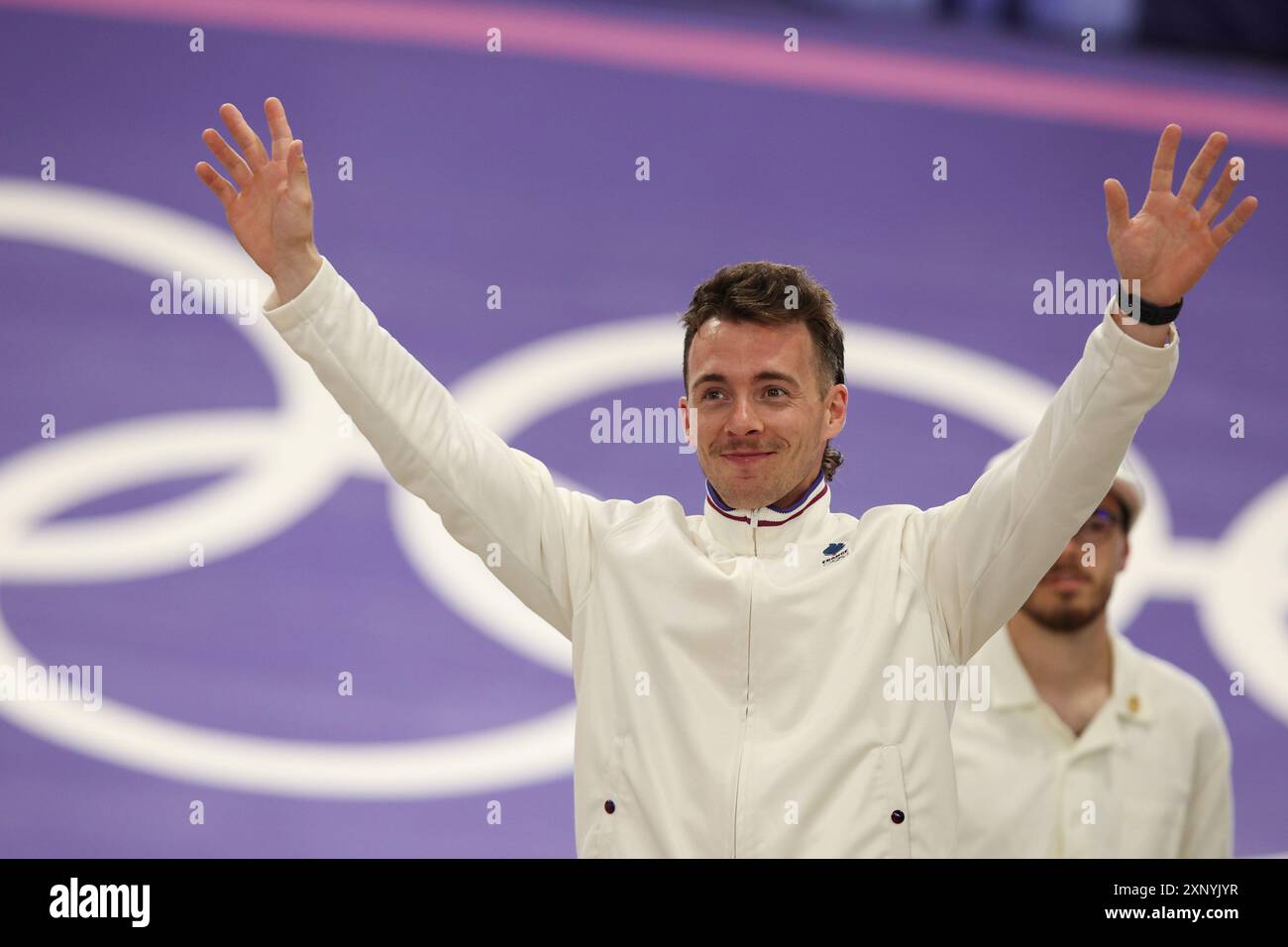 PARIS, FRANCE. 2nd Aug, 2024. Bronze medalist Romain Mahieu of Team ...