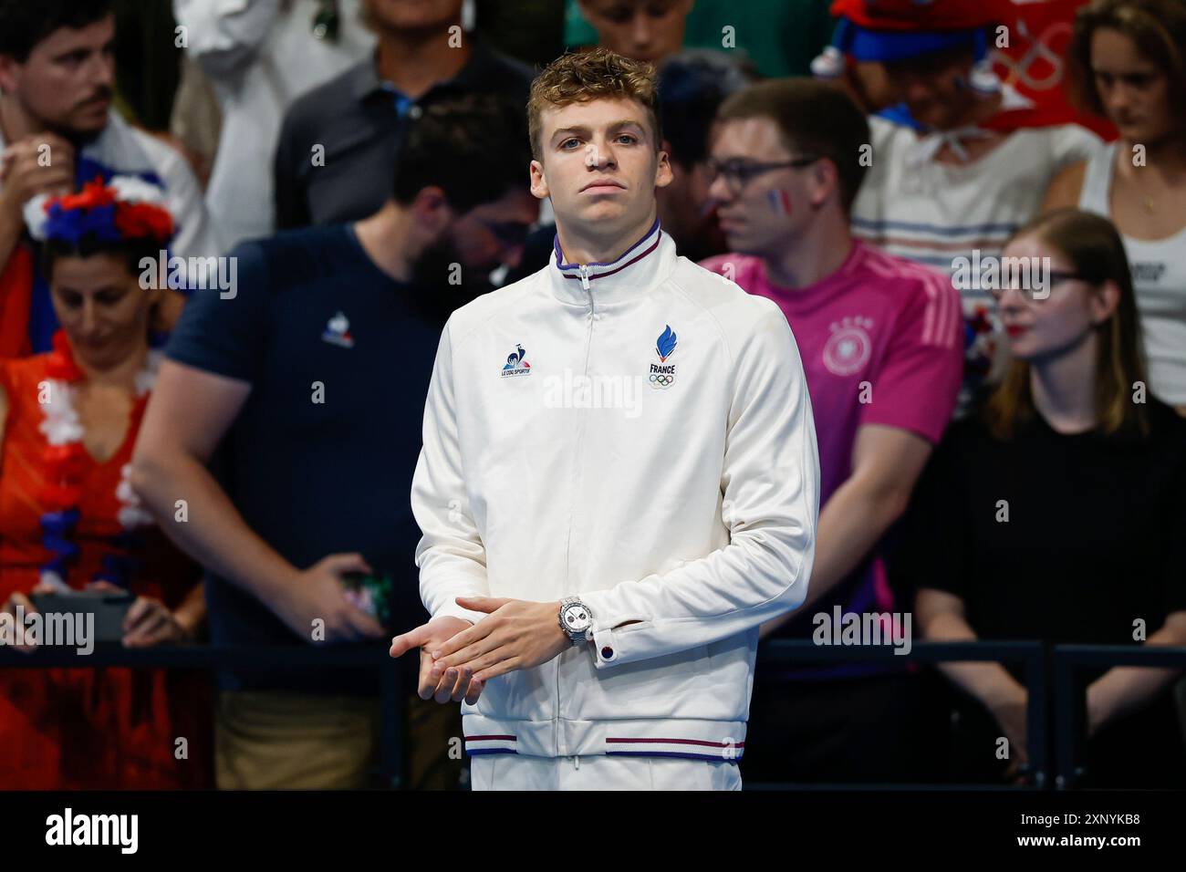 Gold medallist Leon Marchand of France, poses after Men's 200m ...