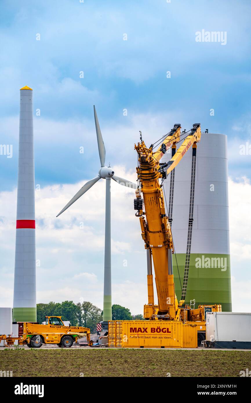 Wind turbine repowering, in the Issum-Oermten wind farm, 9 wind ...