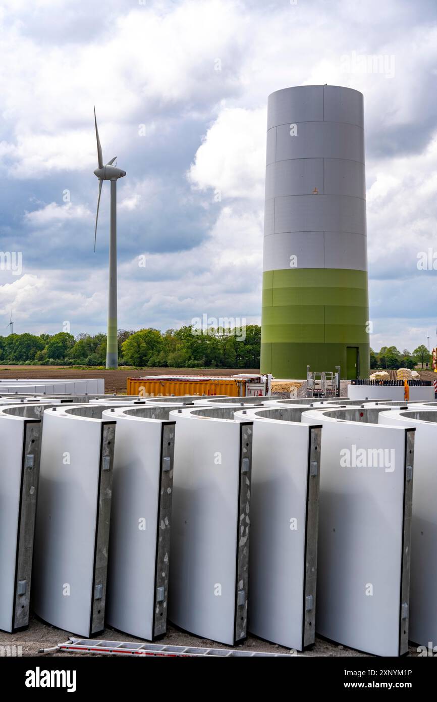 Wind turbine repowering, in the Issum-Oermten wind farm, 9 wind ...