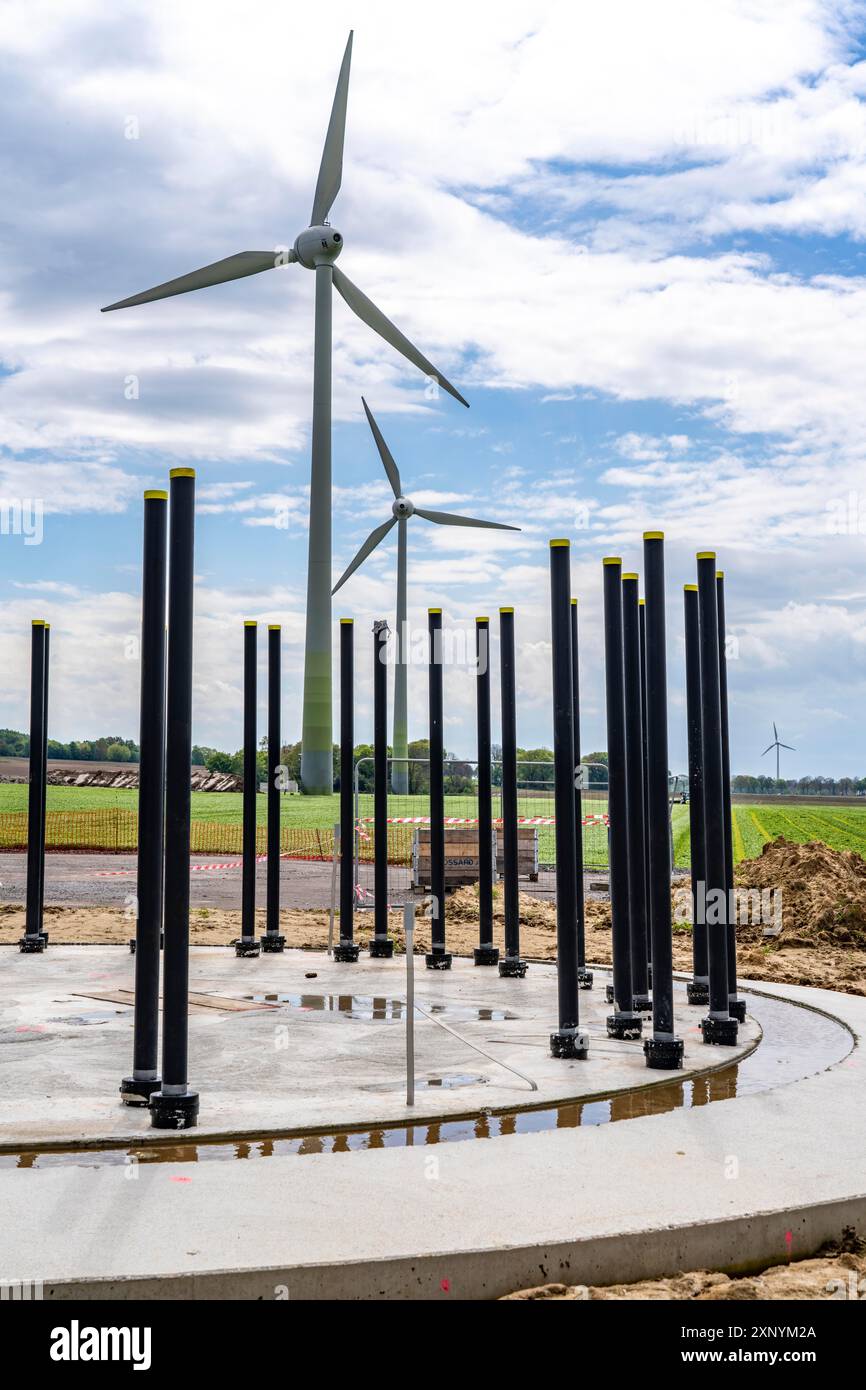 Wind turbine repowering, in the Issum-Oermten wind farm, 9 wind ...