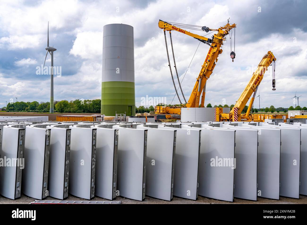 Wind turbine repowering, in the Issum-Oermten wind farm, 9 wind ...