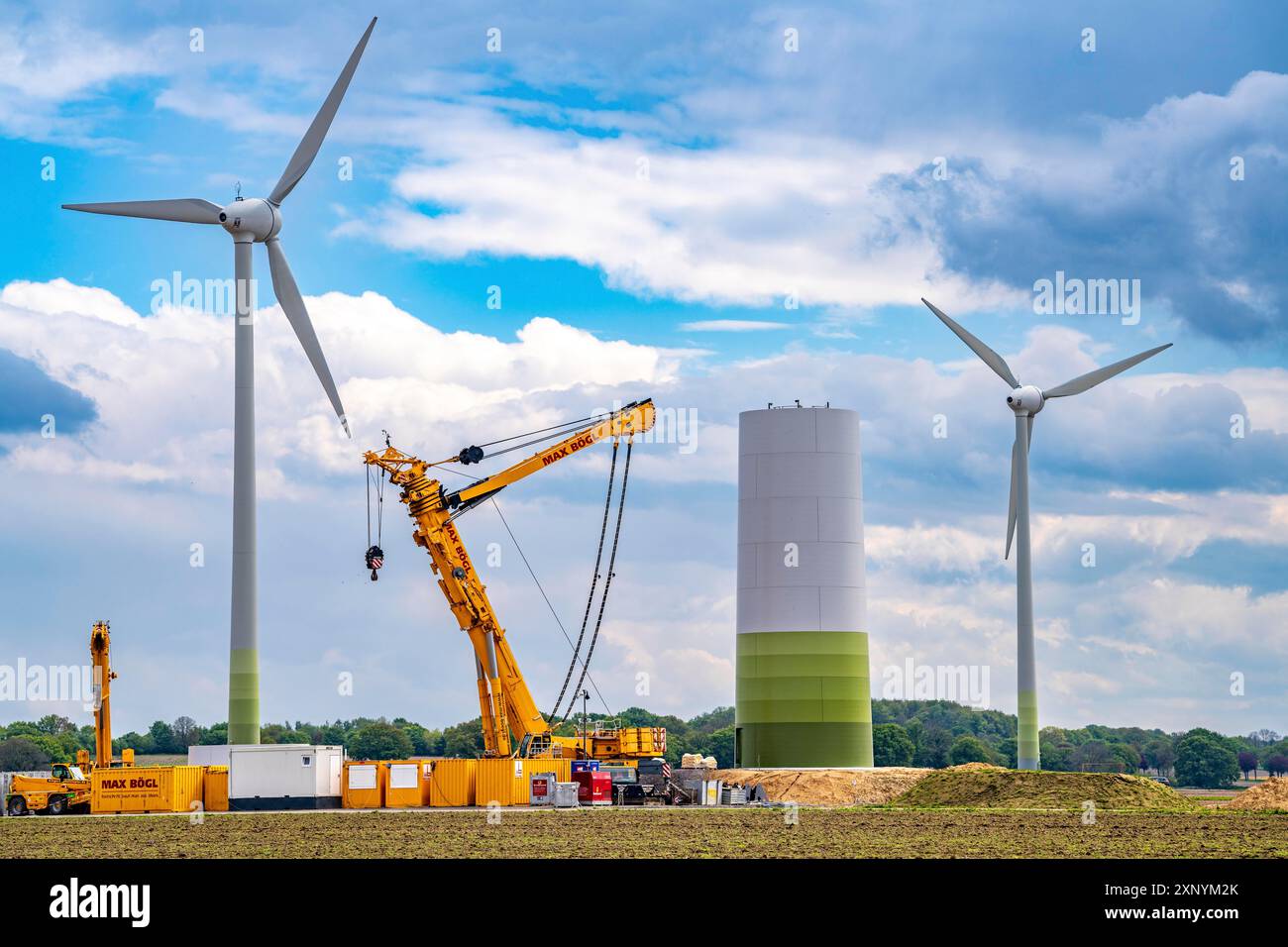 Wind turbine repowering, in the Issum-Oermten wind farm, 9 wind ...