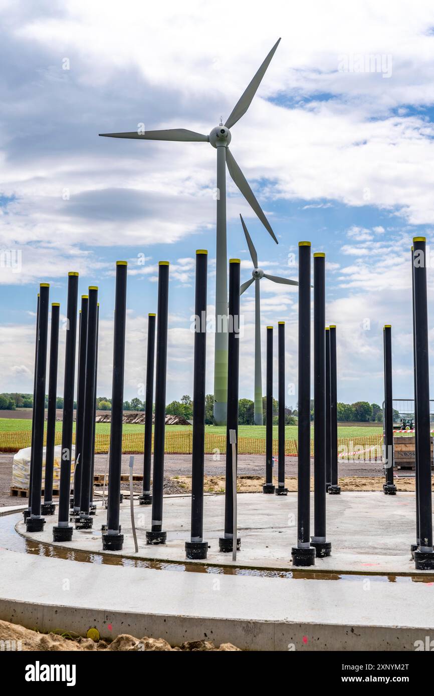 Wind turbine repowering, in the Issum-Oermten wind farm, 9 wind ...