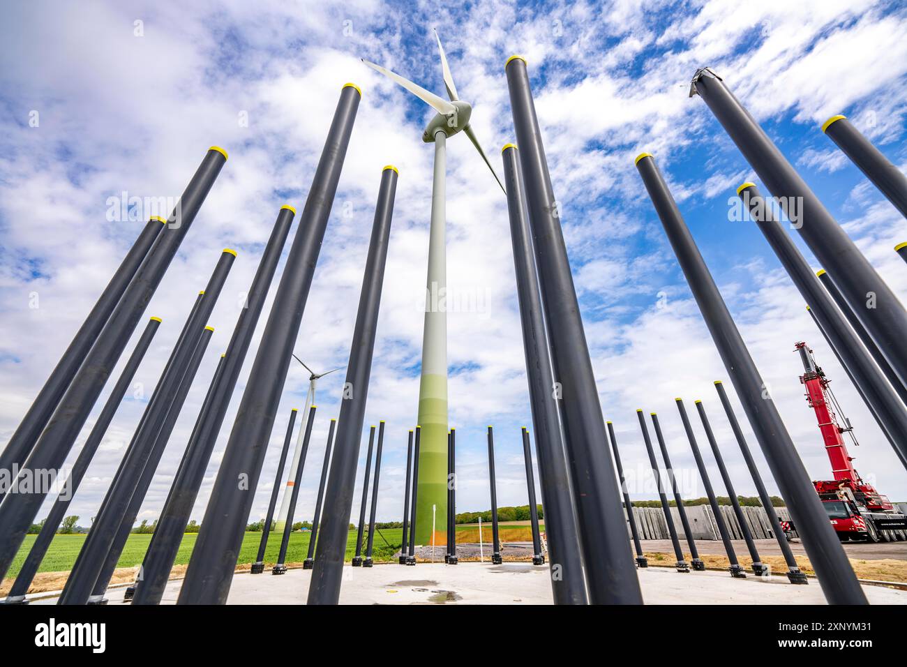 Wind turbine repowering, in the Issum-Oermten wind farm, 9 wind ...
